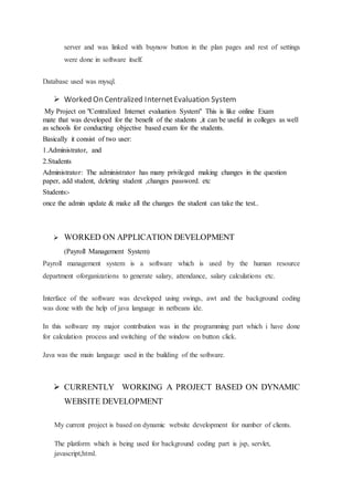 Amit Exp | DOCX | Web Development | Internet