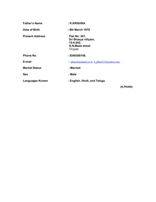 Phani_Resume | DOC