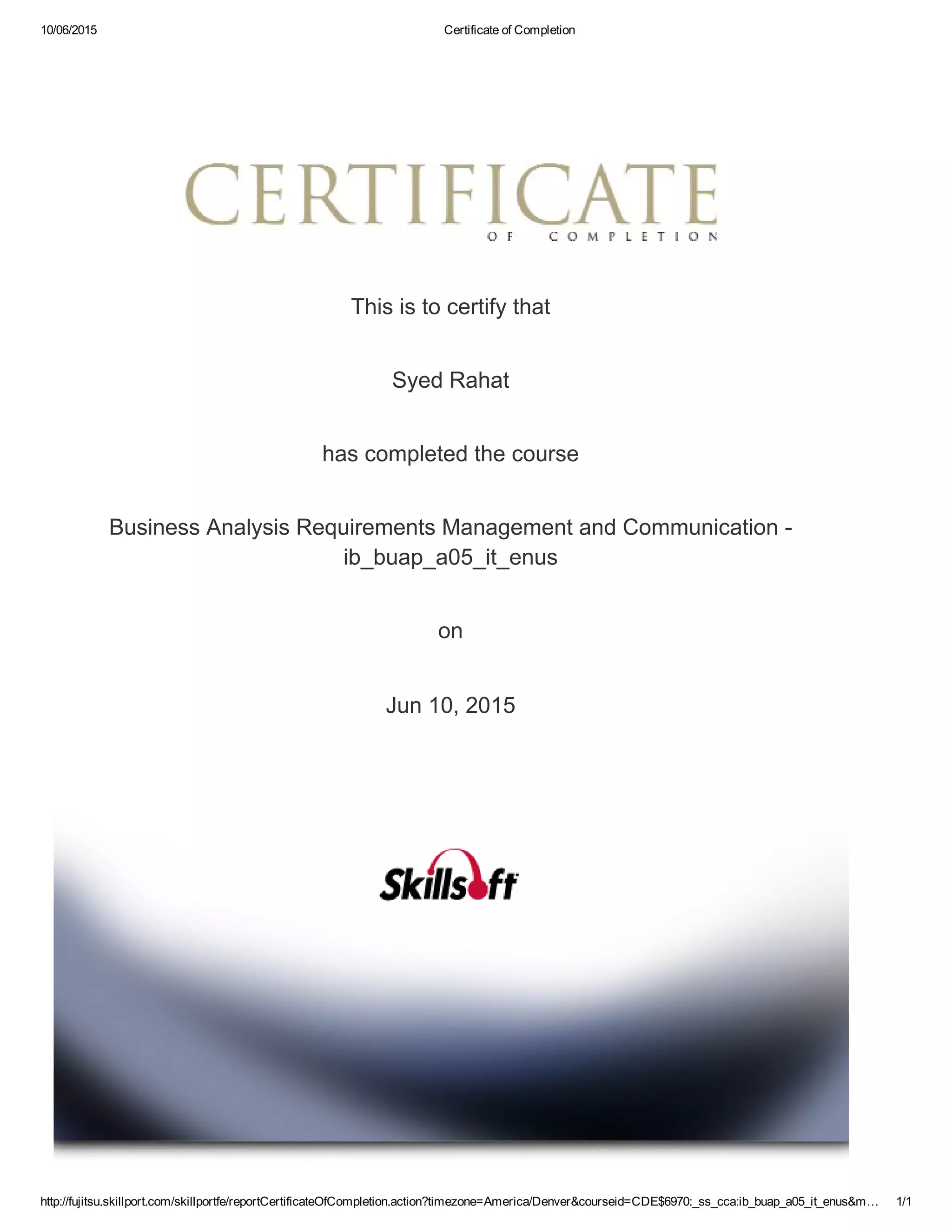 Certificate of Completion(RMC) | PDF