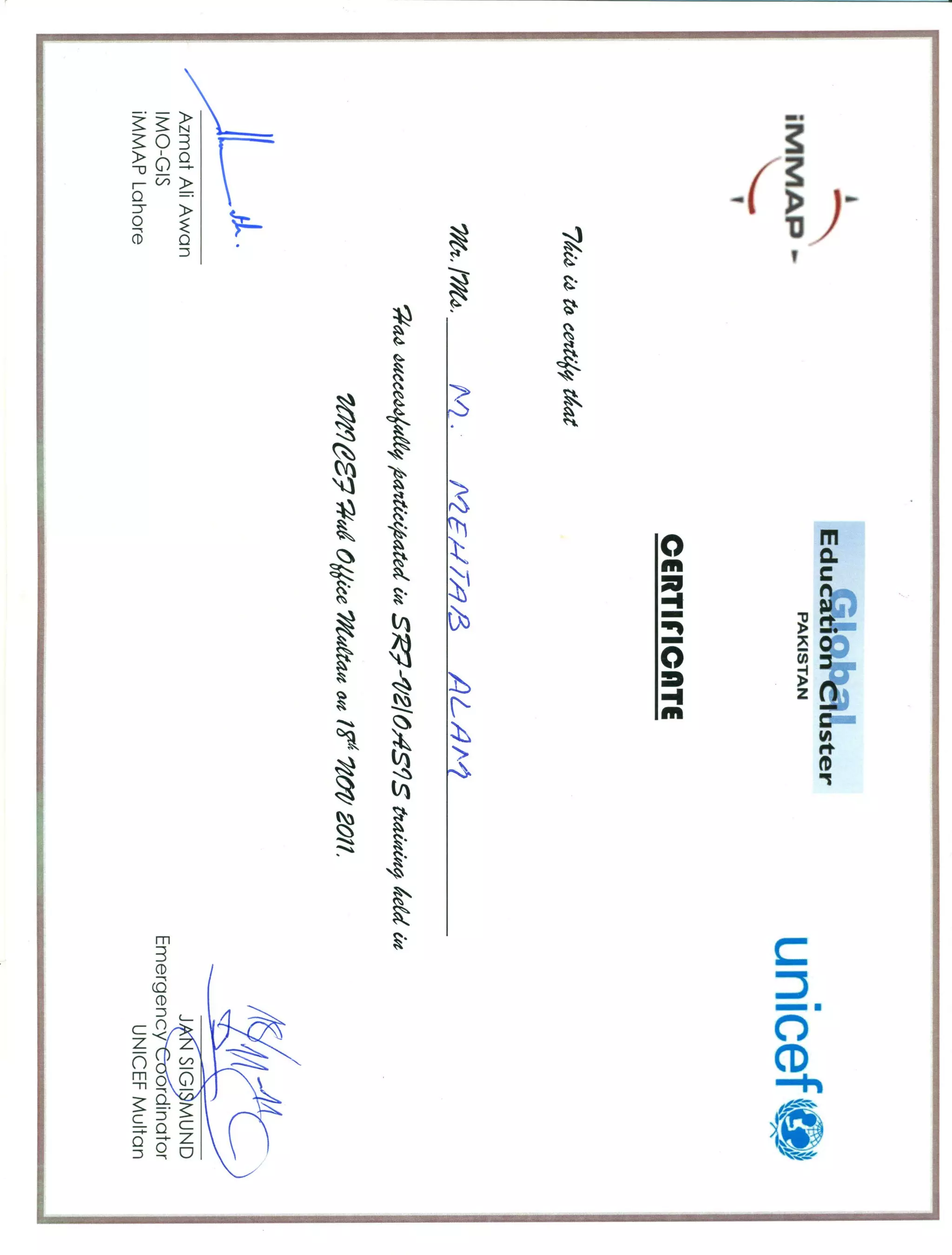 NSRF Training Certificate | PDF