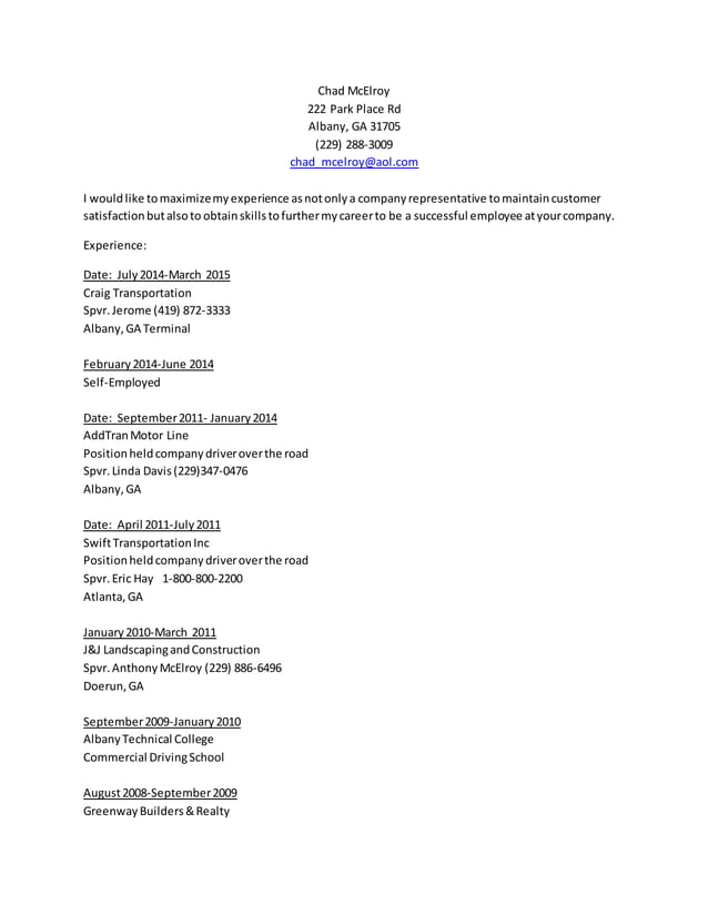 Chad McElroy Resume | PDF