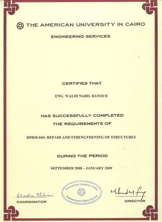 Certificate Repair &Strengthening of Structures | PDF