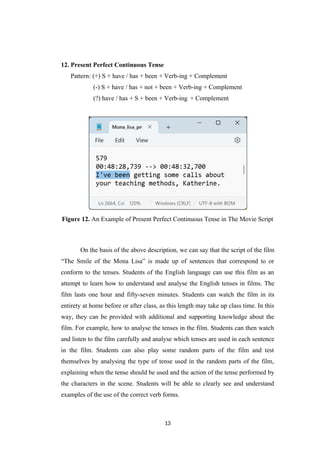 Mini Research - An Analysis of Tenses Used in The Mona Lisa Smile Movie ...