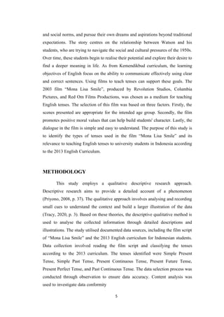 Mini Research - An Analysis of Tenses Used in The Mona Lisa Smile Movie ...