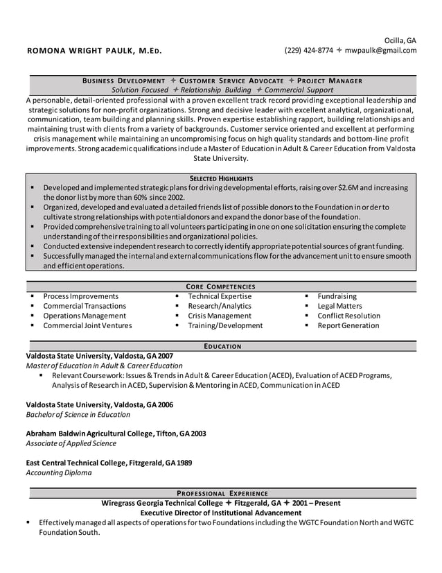 Resume RoMona Wright Paulk | PDF