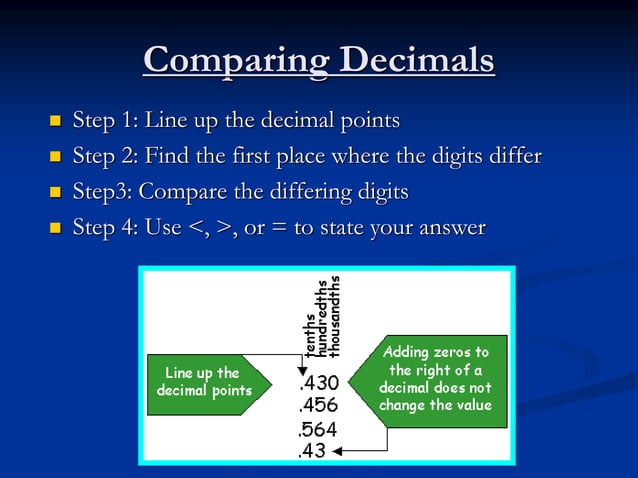 Comparing and Ordering Decimals | PPT
