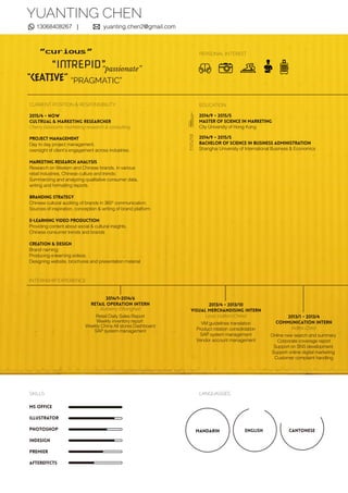 Yuanting CHEN - CV | PDF