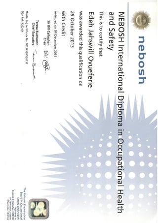 Nebosh iDiploma Cert | PDF