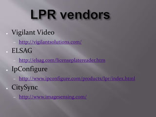 LPR PPT | PPTX | Cameras and Camcorders | Consumer Electronics