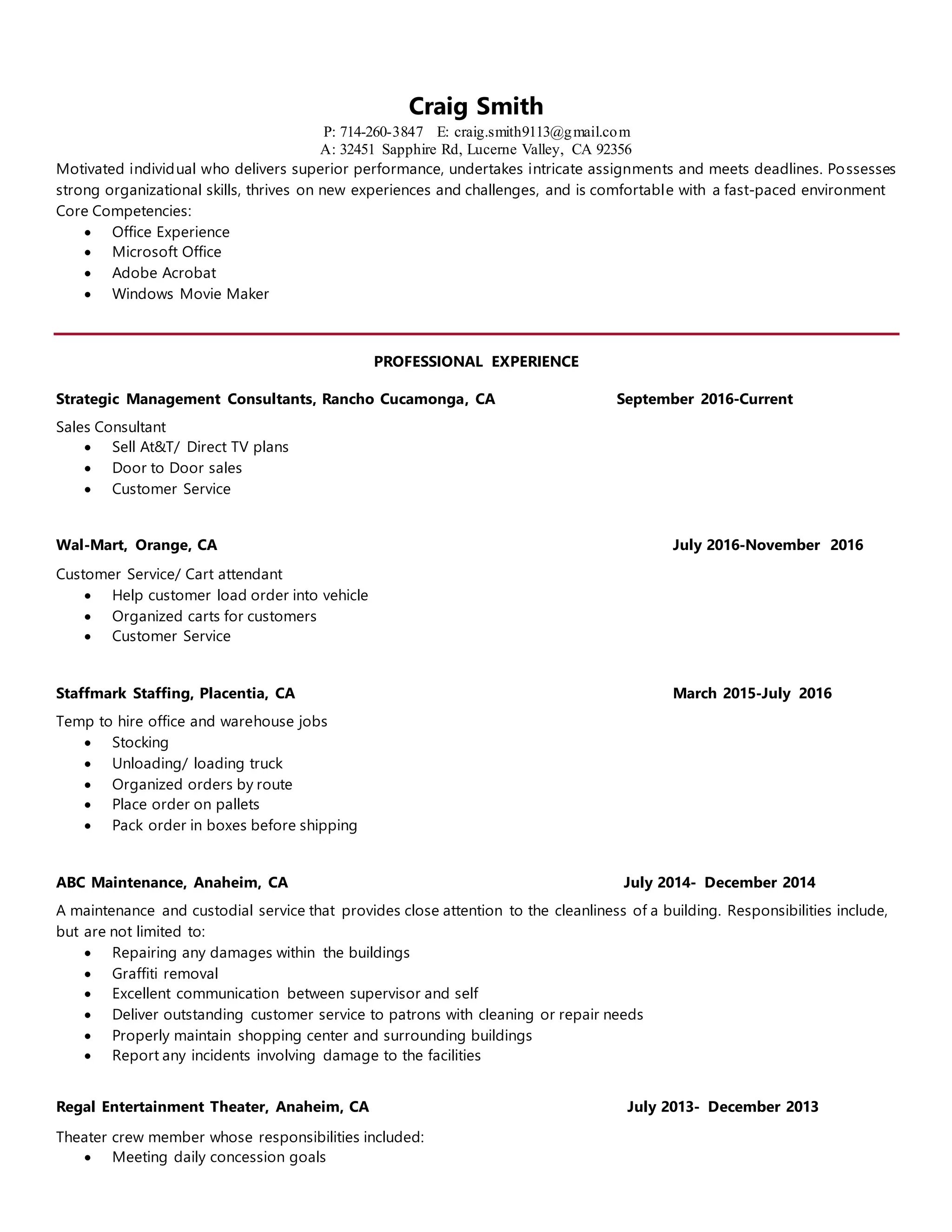 Craigs Resume | PDF