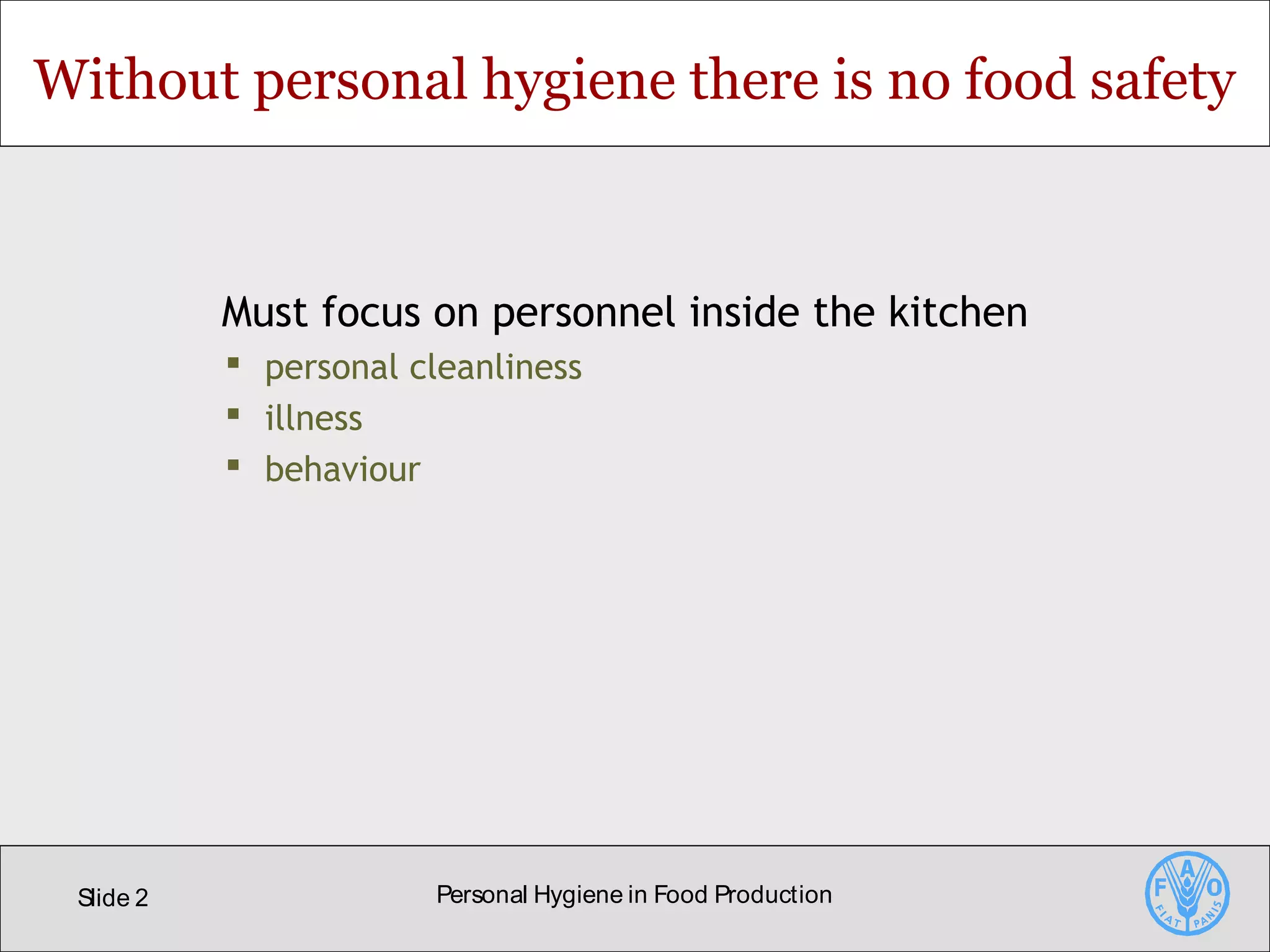 Personal Hygiene in Food Production - dowload | PPT
