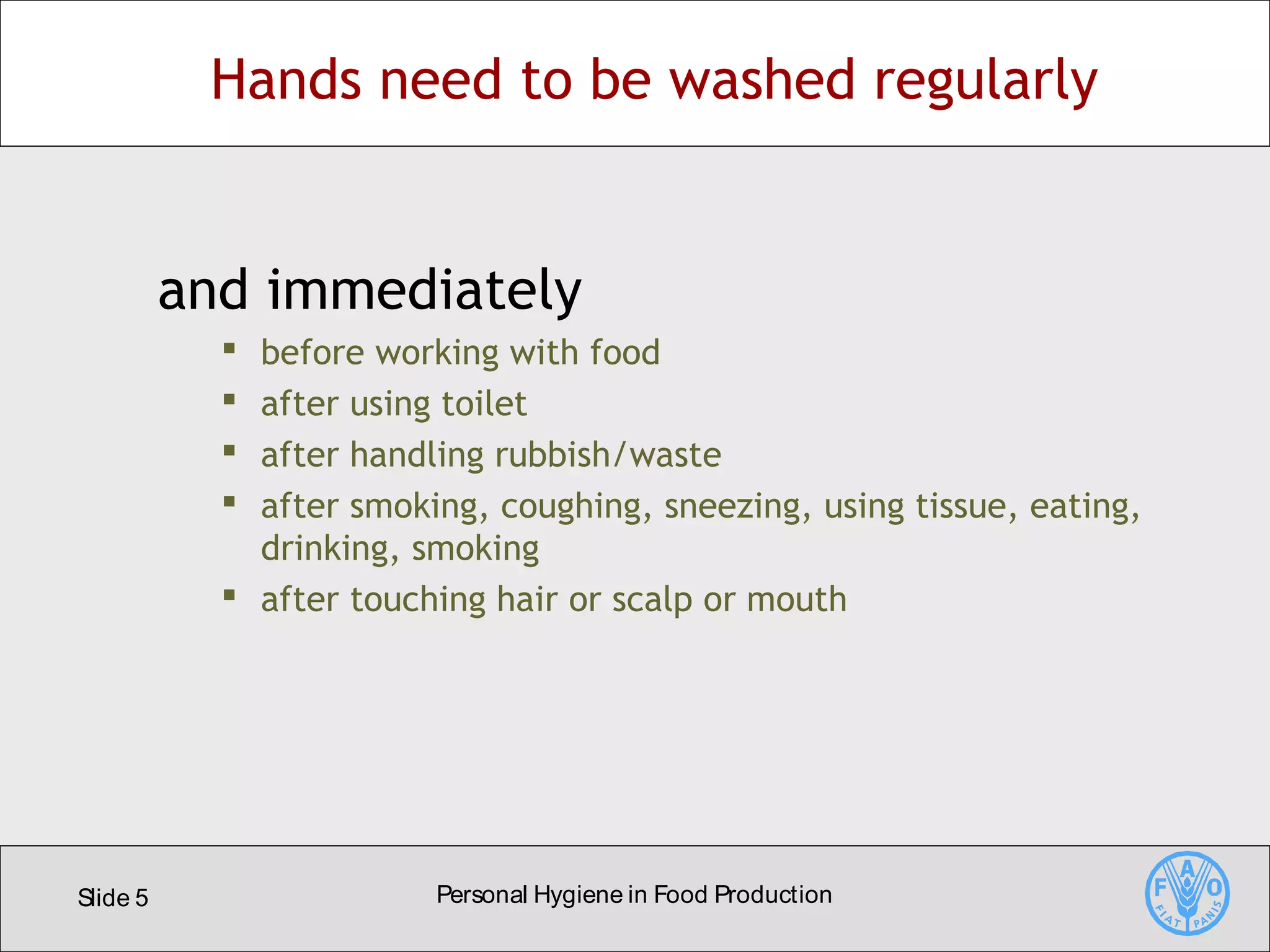Personal Hygiene in Food Production - dowload | PPT
