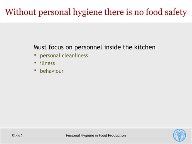 Personal Hygiene in Food Production - dowload | PPT | Infectious ...