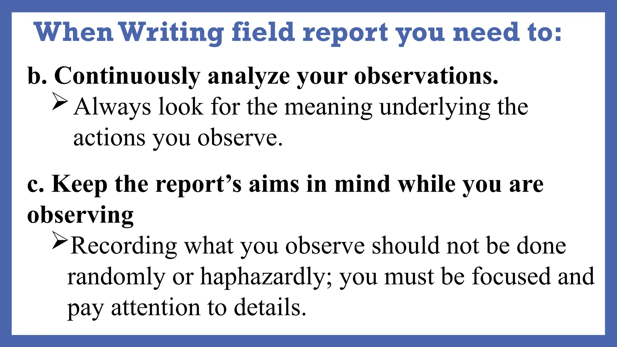 Writing-the-Report-Survey-Field-Reports- | PPTX