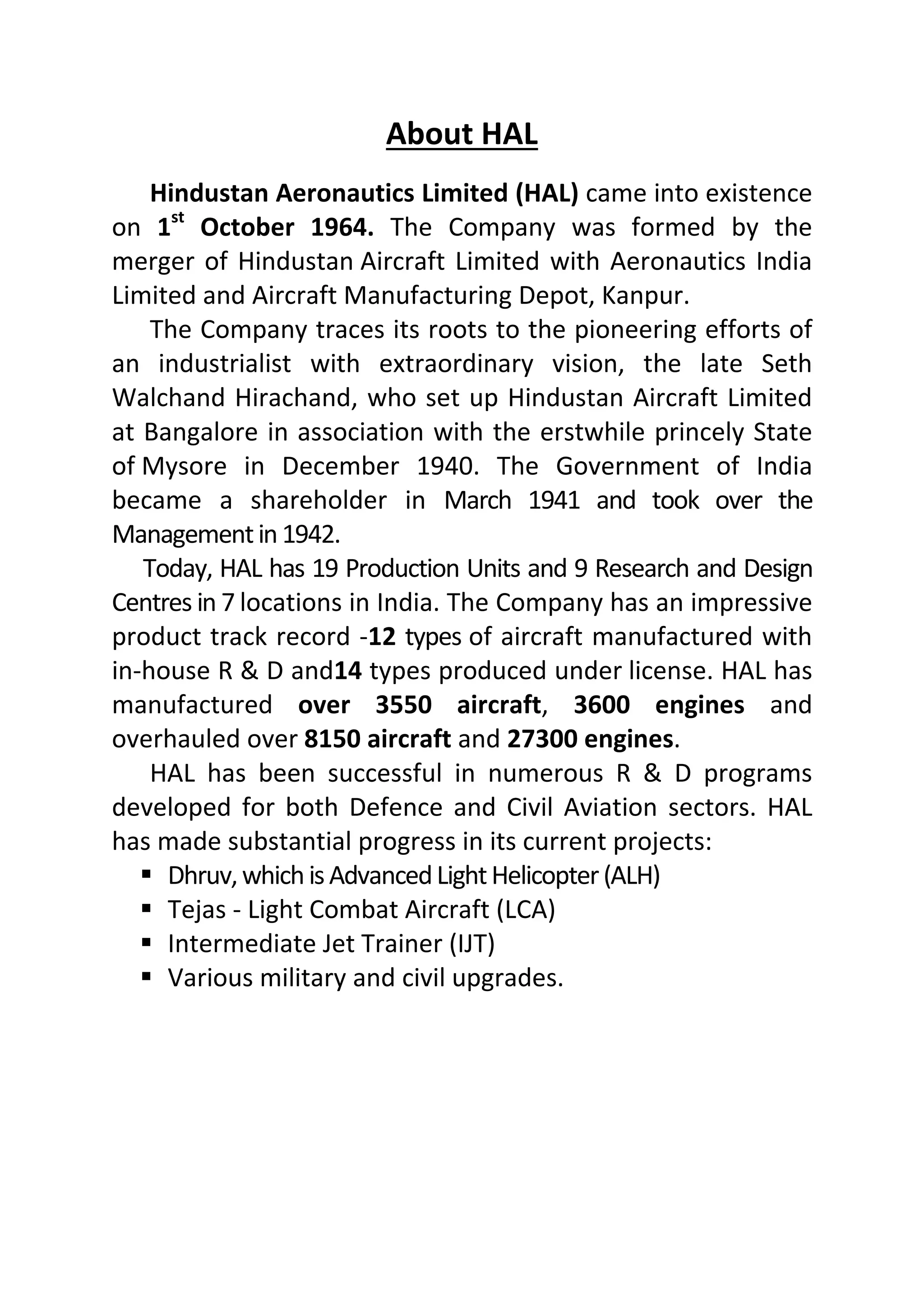 Summer Training Report HAL | PDF