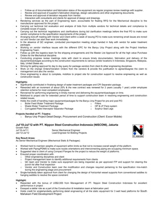 Resume_Lead Mechanical Engineer - Static Equipment and Package Units | PDF