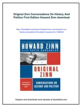 Original Zinn Conversations On History And Politics First Edition ...