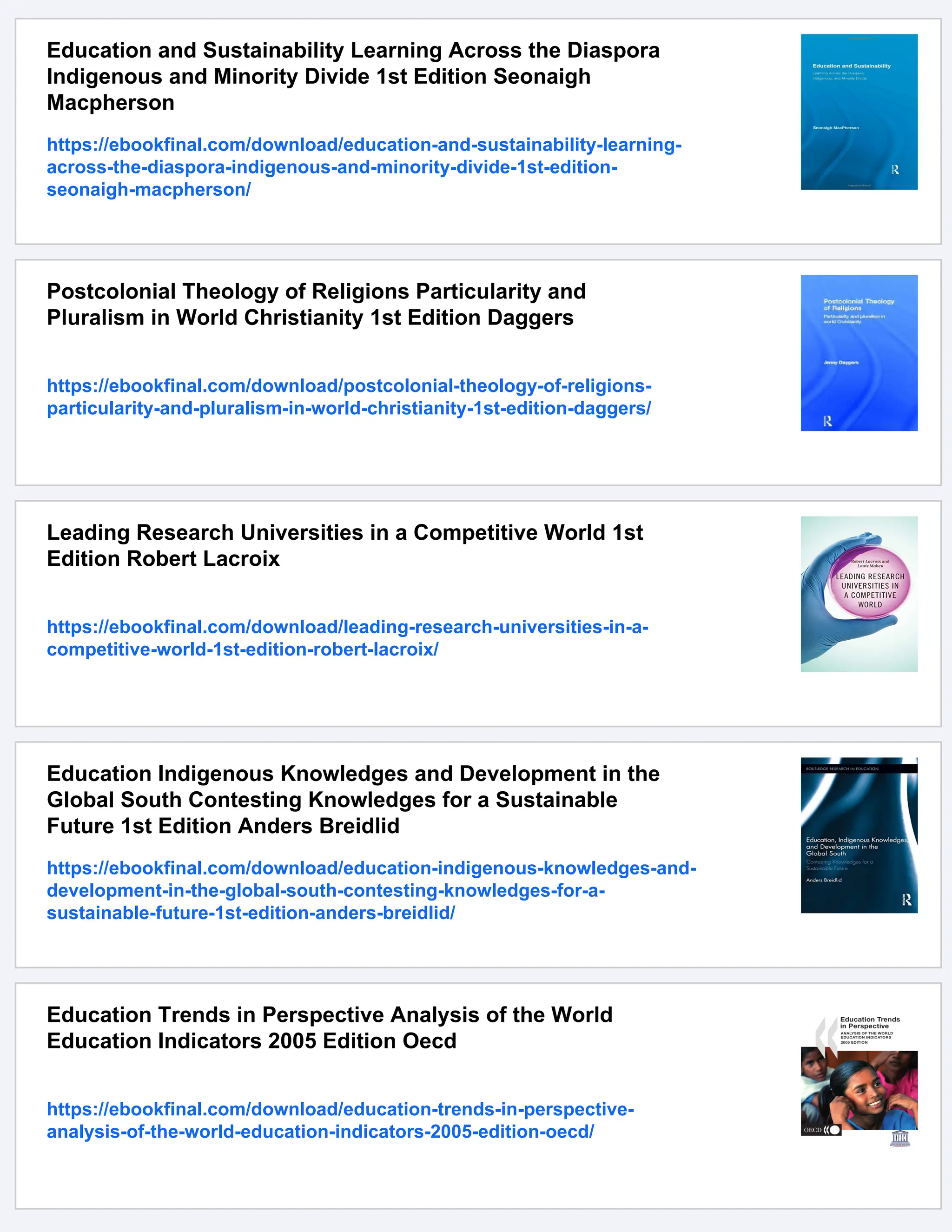 Leading and Managing Indigenous Education in the Postcolonial World 1st ...