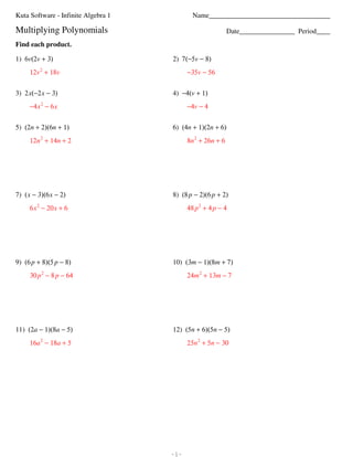 Multiplying Polynomials | PDF
