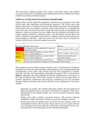 Sydney Water Critical Water Mains Strategy and Implementation LESAM2013 ...
