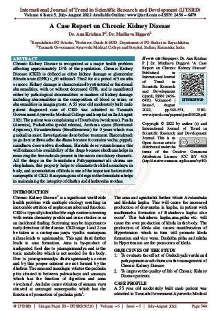 A Case Report on Chronic Kidney Disease | PDF