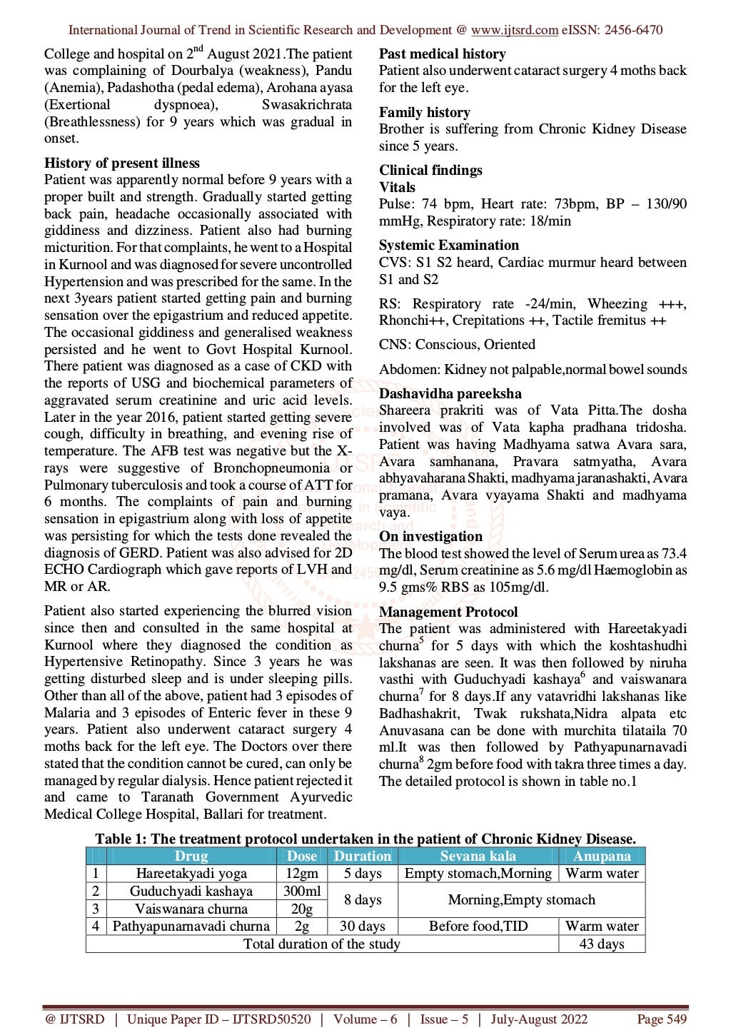 A Case Report on Chronic Kidney Disease | PDF