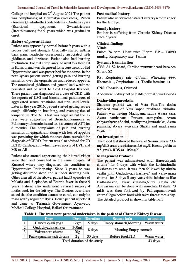 A Case Report on Chronic Kidney Disease | PDF