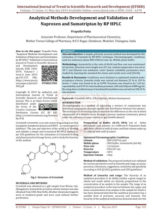 Analytical Methods Development and Validation of Naproxen and Sumatriptan by RP HPLC | PDF