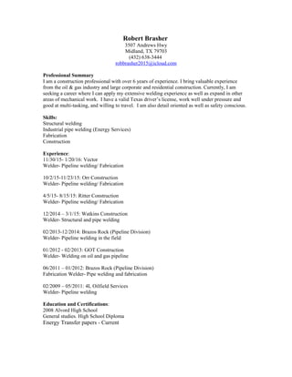 Rob's Resume as of Feb 2016 | DOC | Careers