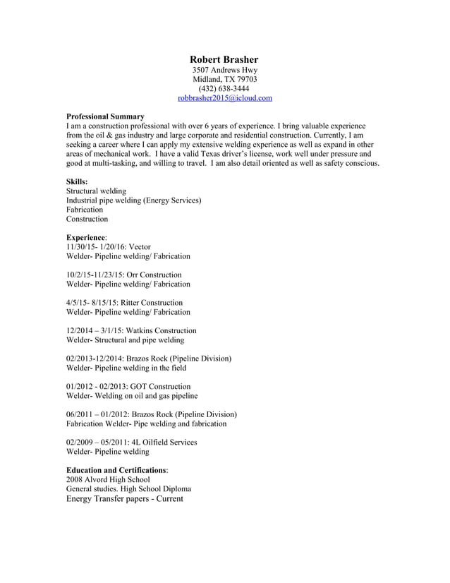 Rob's Resume as of Feb 2016 | DOC | Careers