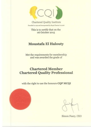 Chartered Member Charter Quality Professional | PDF