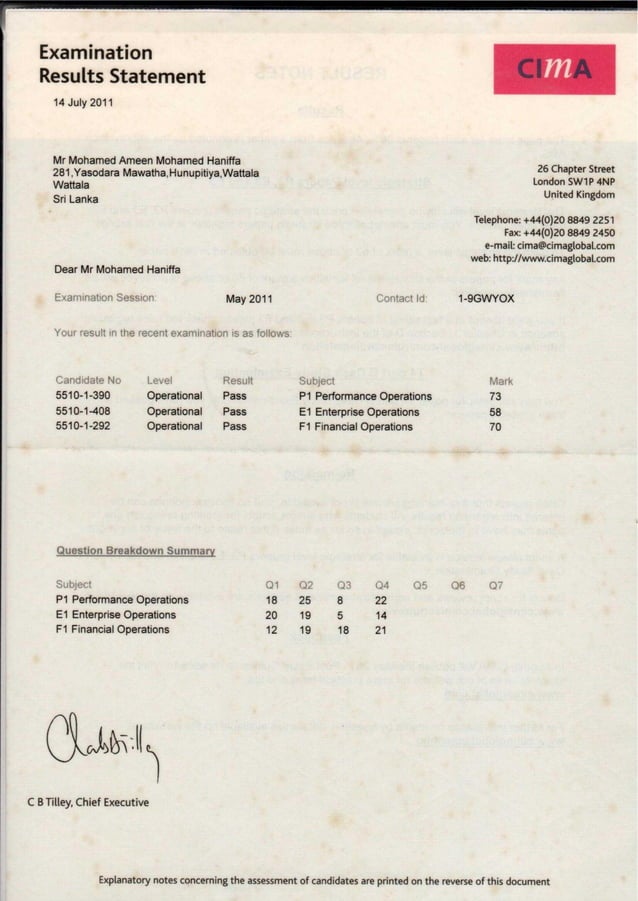 11. CIMA - Operational Certificate | PDF