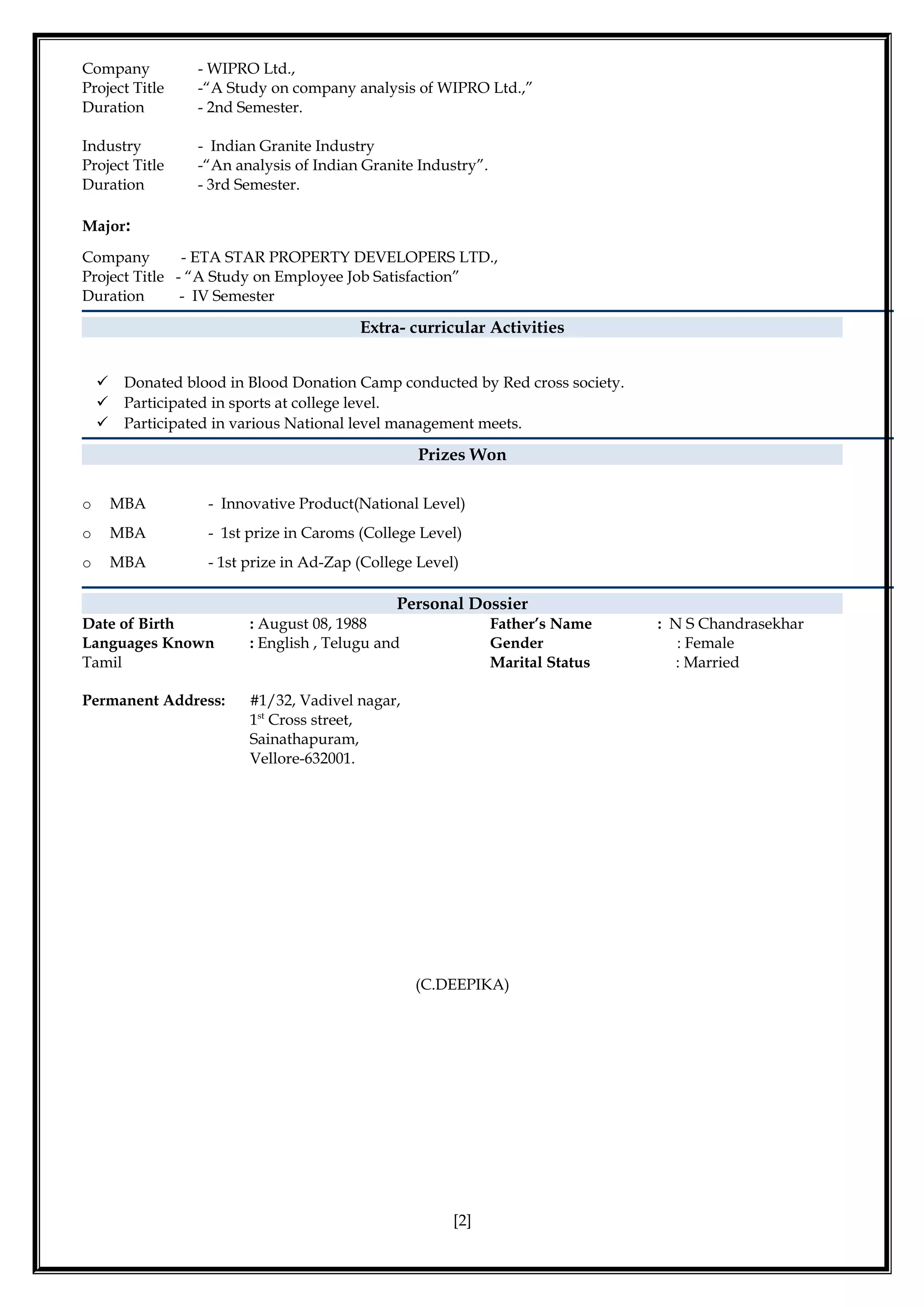 Deepika Resume_HR | DOC