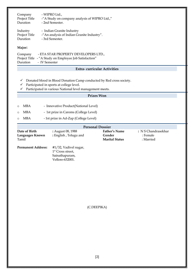 Deepika Resume_HR | PDF