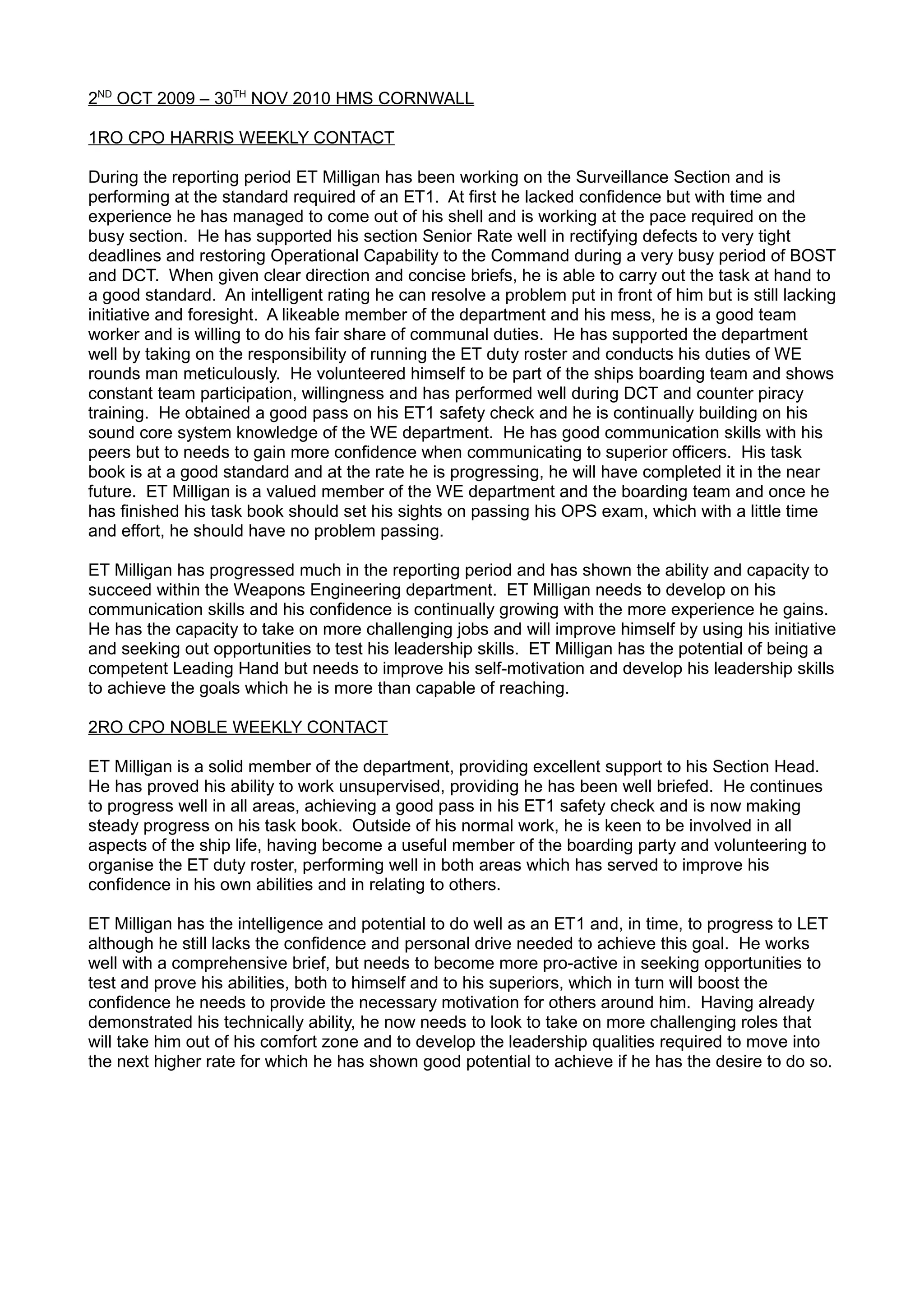 Appraisals from Royal Navy | DOC