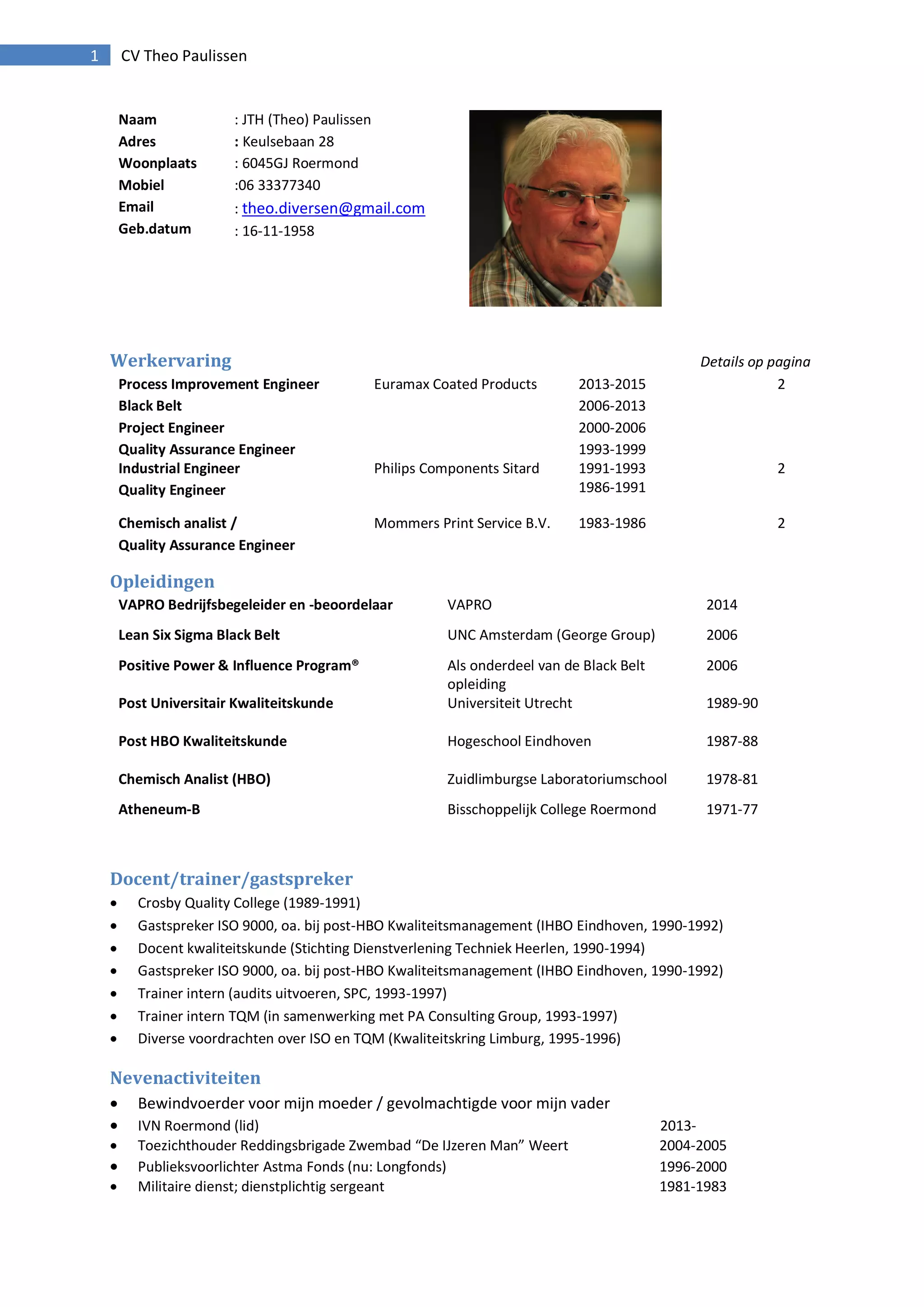 16 1101 CV Theo Paulissen | PDF | Business | Business and Finance
