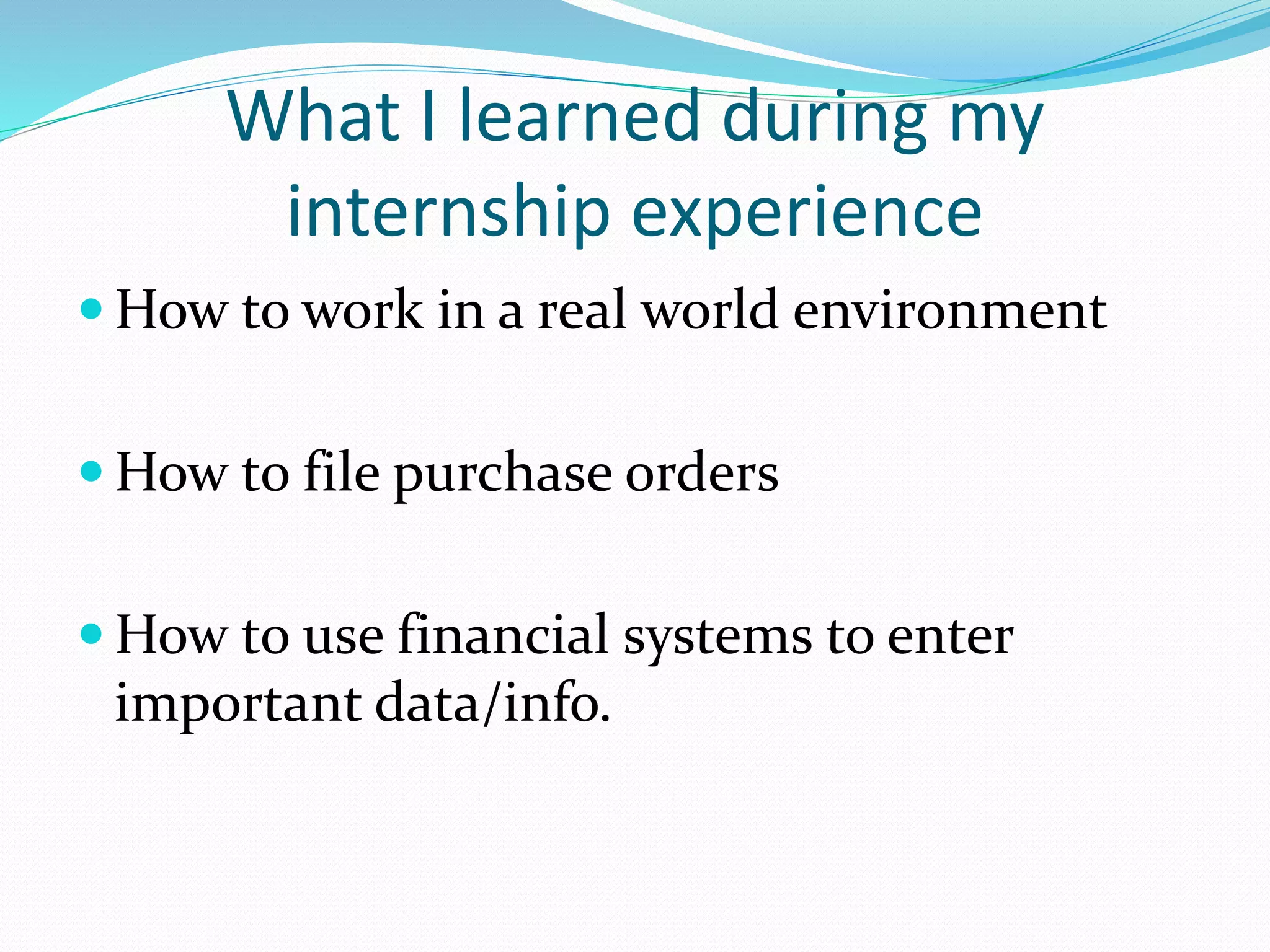 Internship Presentation | PPTX
