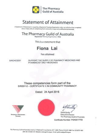 Fiona Lai SIRCHCS201 SOA | PDF