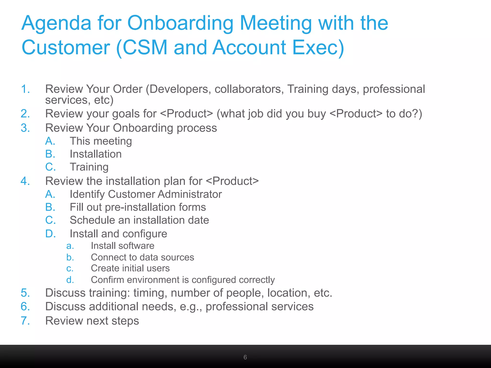 Customer onboarding - Customer Success | PDF