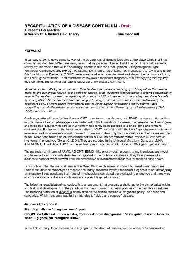 Recapitulation Of A Disease Continuum