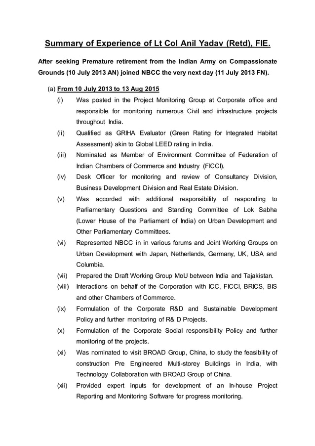 Summary - NBCC | PDF