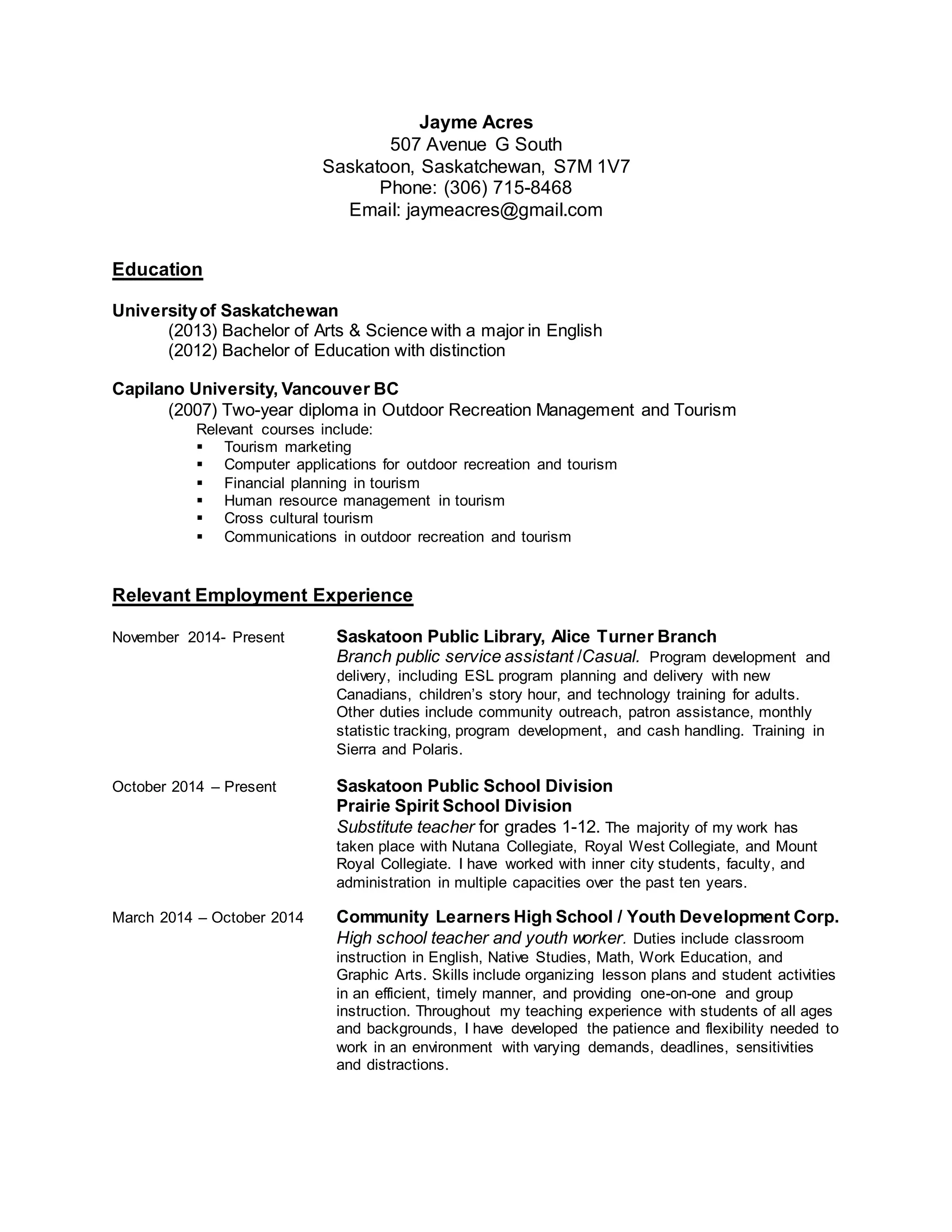 Jayme Acres resume | DOCX