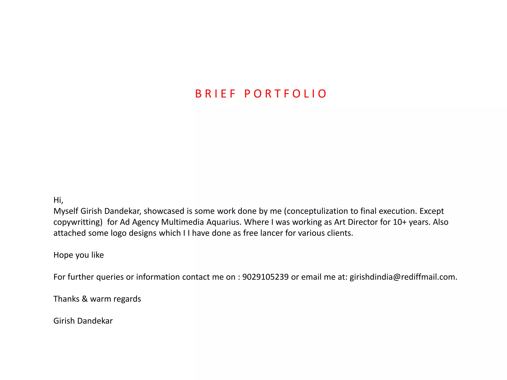 Girish portfolio_ppt | PPT