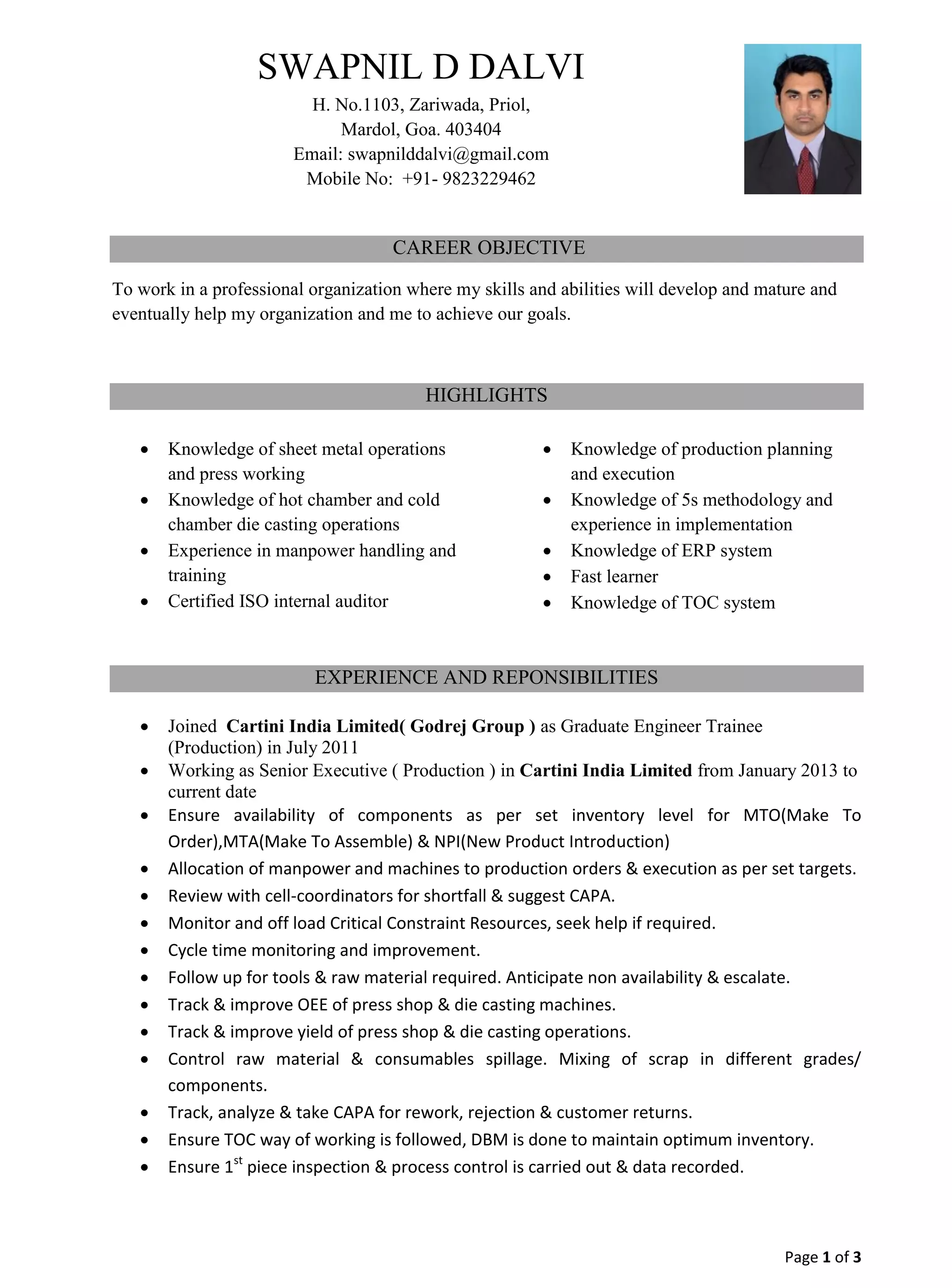 Swapnil Resume | PDF