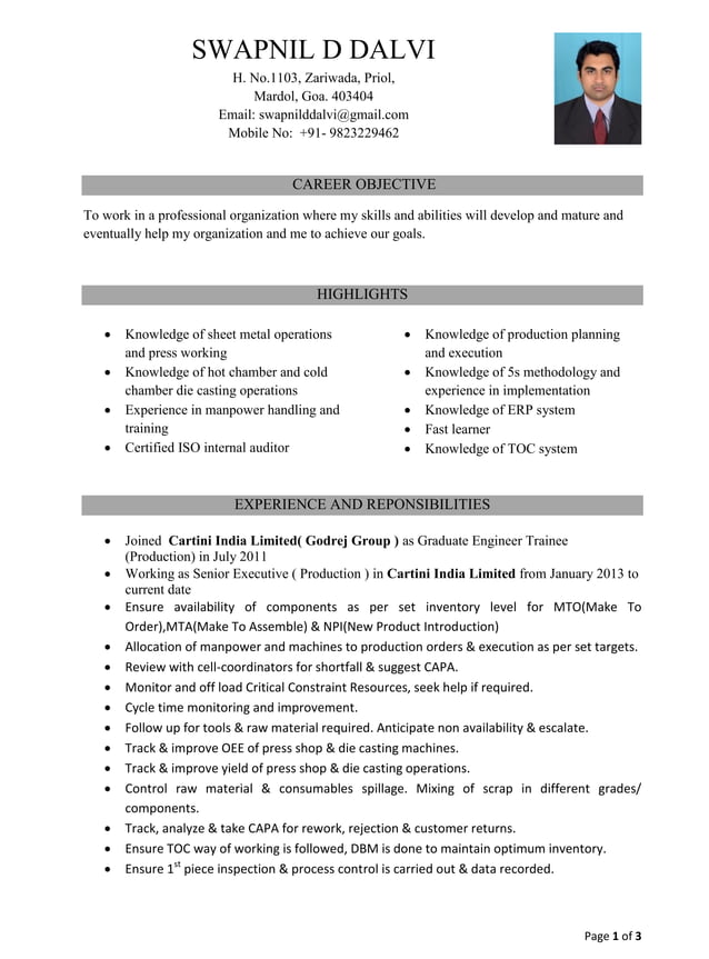 Swapnil Resume | PDF
