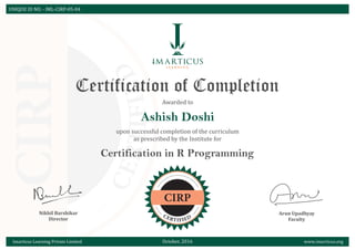 CIRP - Ashish Doshi | PDF