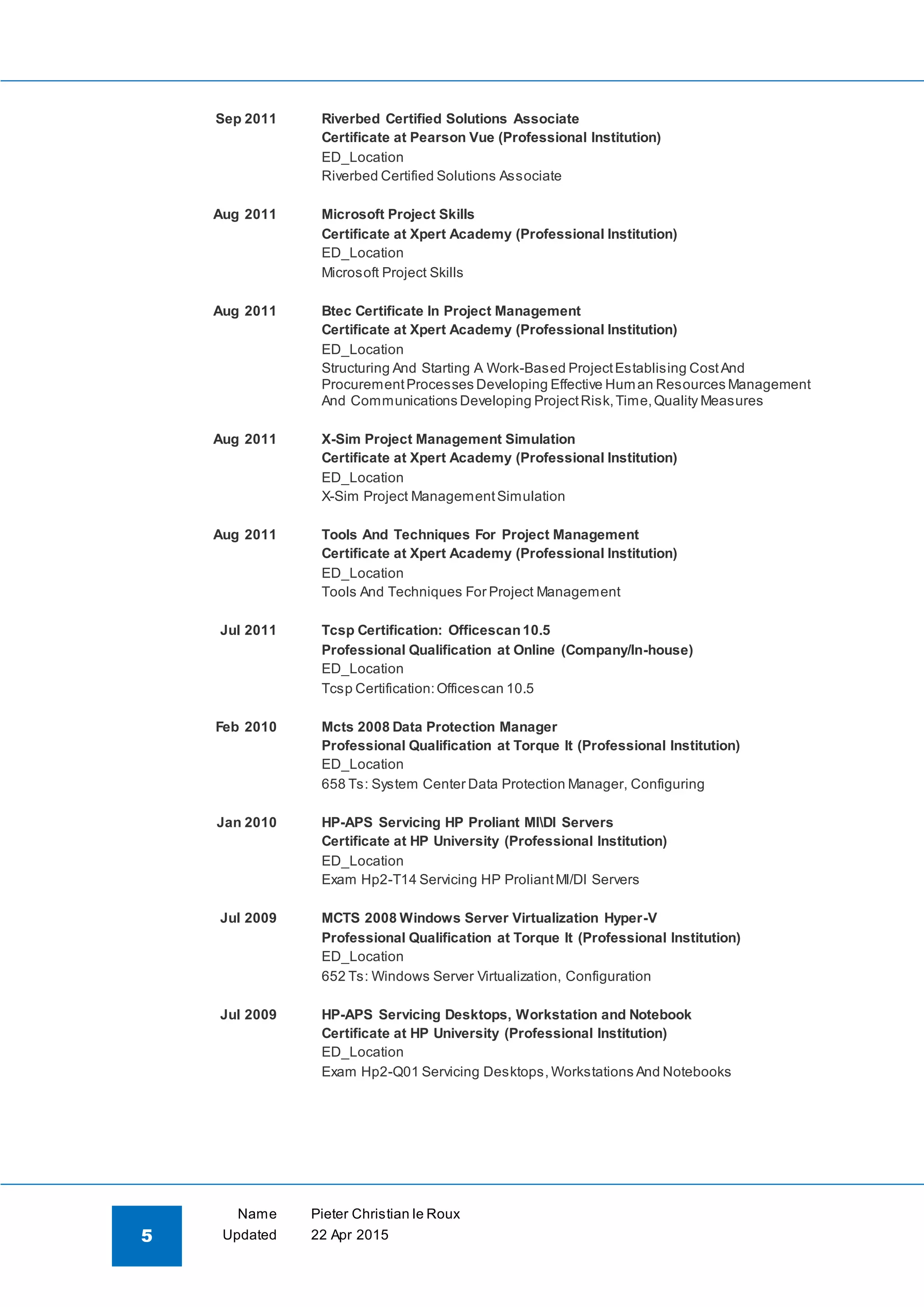 Pieter_Christian_Le_Roux's_Resume_02 | PDF