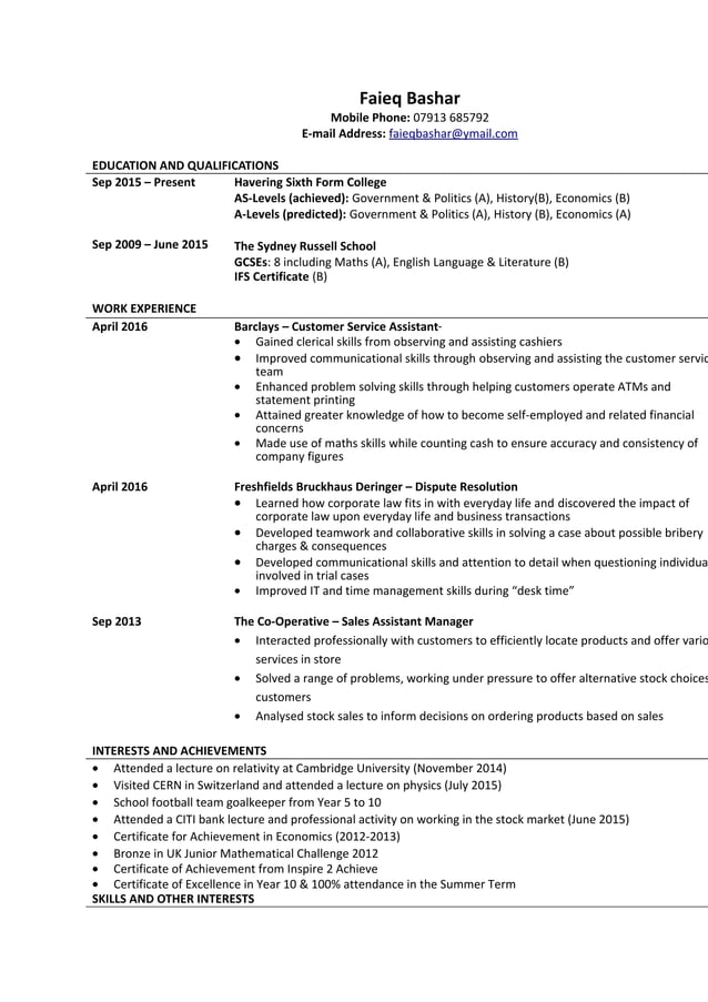 Faieq Bashar CV | PDF