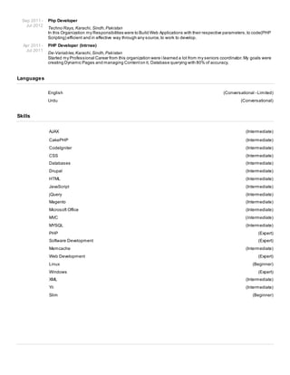 Muhammad Arshad Khan | DOCX | Web Development | Internet