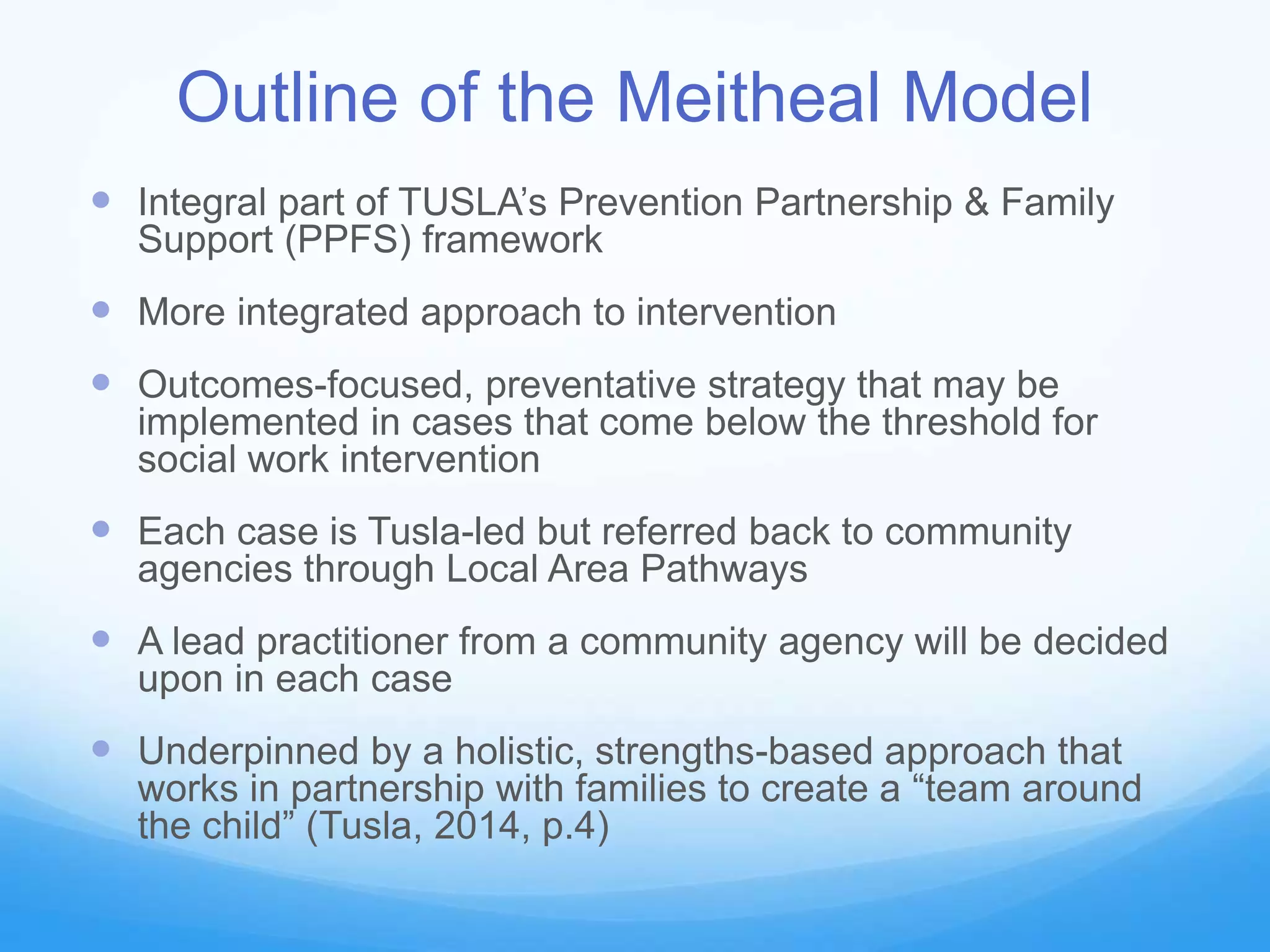 SIG Conf-Meitheal PPTX | PPTX | Daycare and Pre-School | Parenting